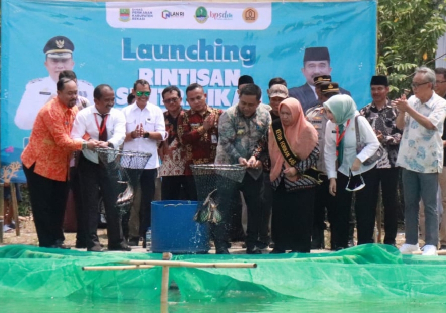 Pj Bupati Dedy Supriyadi Launching Rintisan Sentra Ikan Patin Bekasi